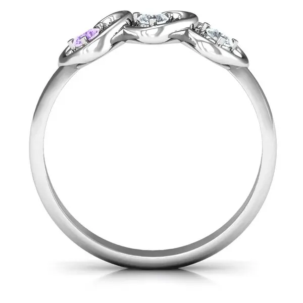 Jewlr Three's Company Triple Heart Gemstone Ring