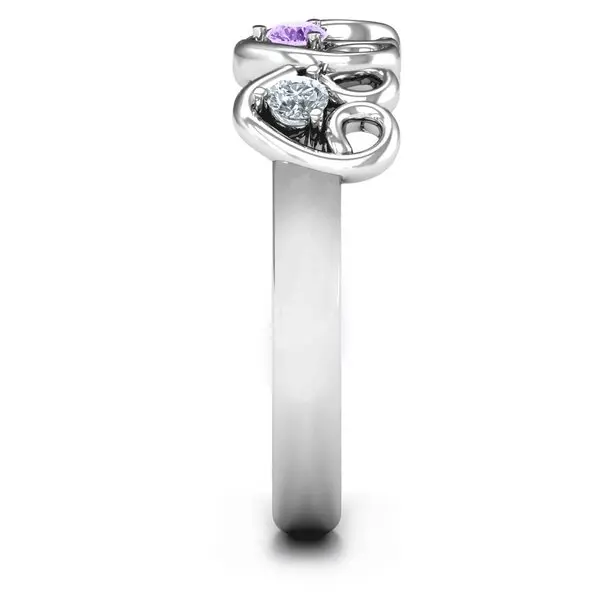 Jewlr Three's Company Triple Heart Gemstone Ring