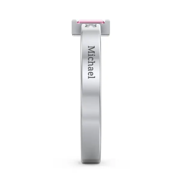 Jewlr Baguette Birthstone Ring With Accents