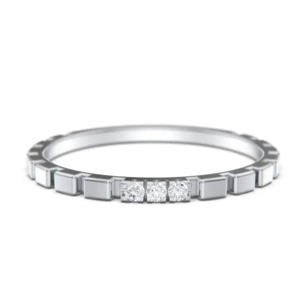 Jewlr Geometric Cube Stackable Ring With Accents
