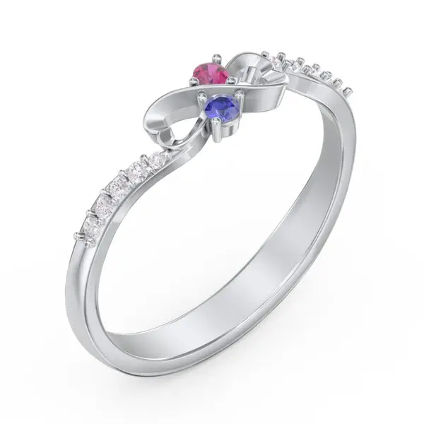 Jewlr Infinity Heart Ring With Accents