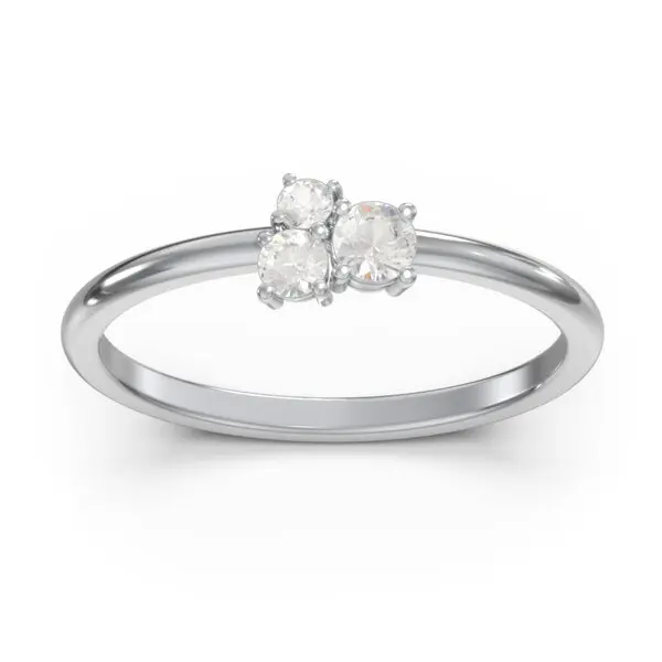 Jewlr 3-stone Cluster Stackable Ring