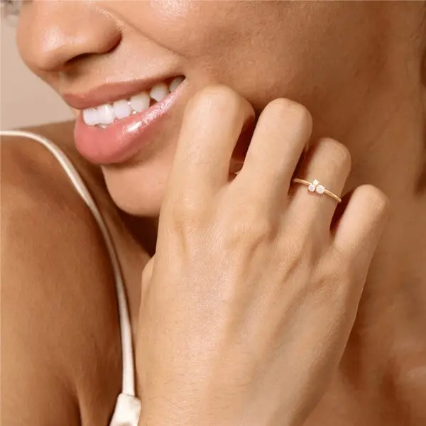 Jewlr 3-stone Cluster Stackable Ring