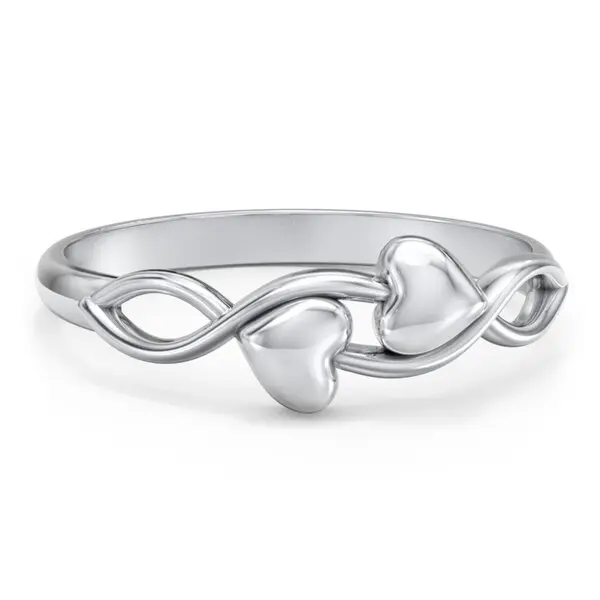 Jewlr Engravable Initial Heart And Infinity Ring