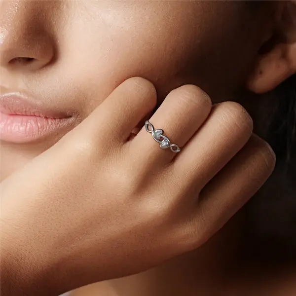 Jewlr Engravable Initial Heart And Infinity Ring