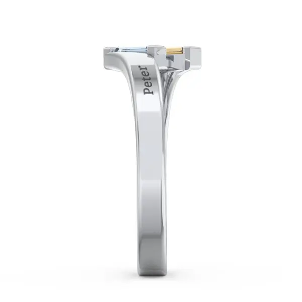 Jewlr Engravable Slanted Baguette Ring