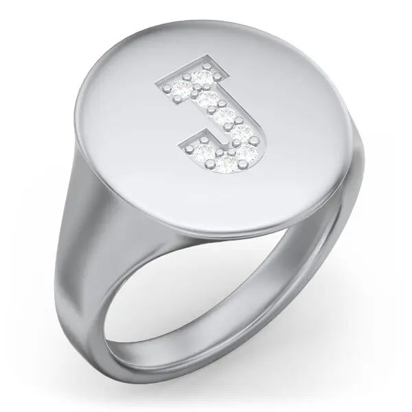 Jewlr Pavé Initial Signet Ring J