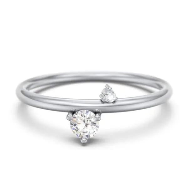 Jewlr Off-set Gemstone Stacking Ring