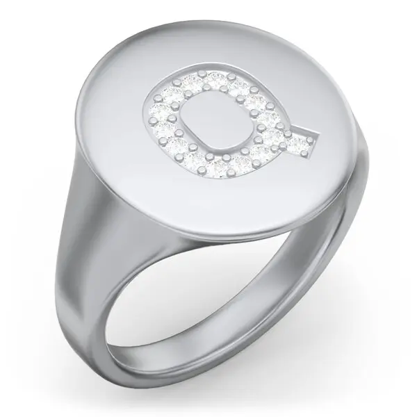 Jewlr Pavé Initial Signet Ring Q