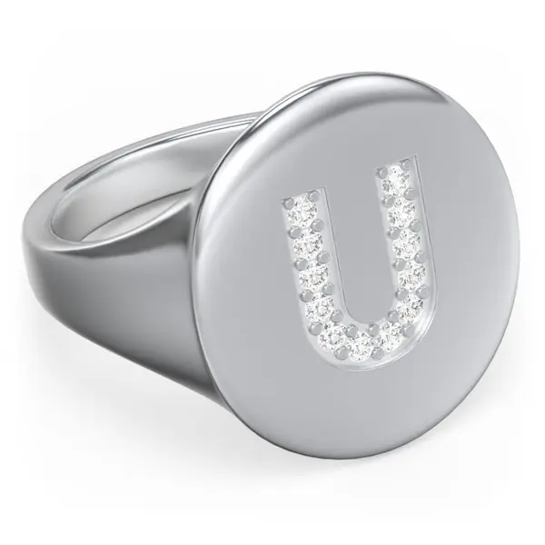 Jewlr Pavé Initial Signet Ring U