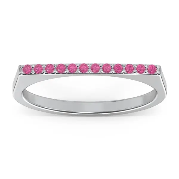 Jewlr Flat Top Stackable Ring With Accents