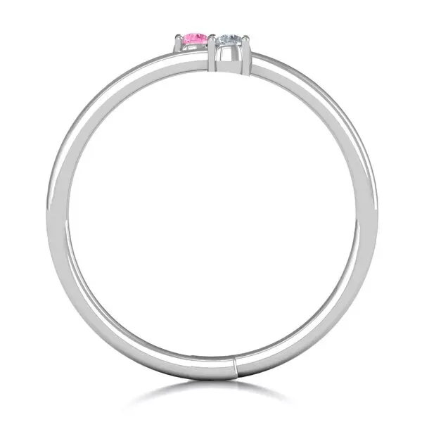 Jewlr Diagonal Dazzle Ring With 2-3 Gemstones