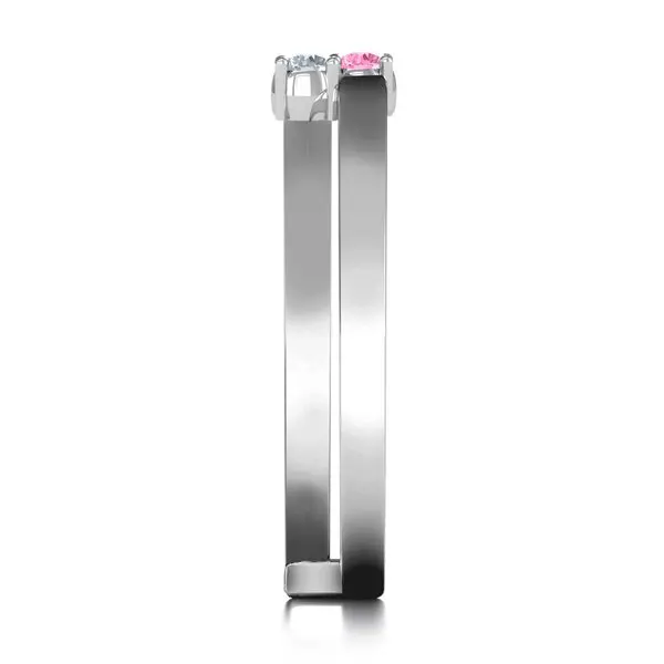 Jewlr Diagonal Dazzle Ring With 2-3 Gemstones