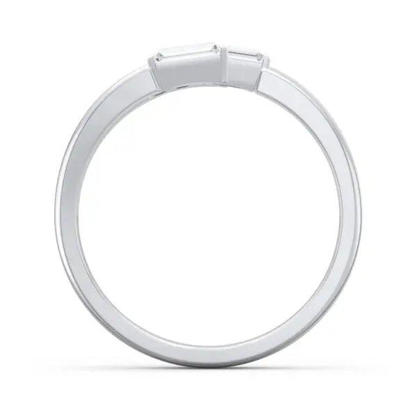 Jewlr Engravable 3 Baguette Gemstone Ring With Accents