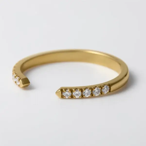Jewlr Pavé Birthstone Open Cuff Ring