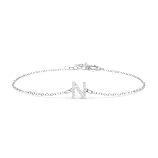 Jewlr Pavé Initial Bracelet N