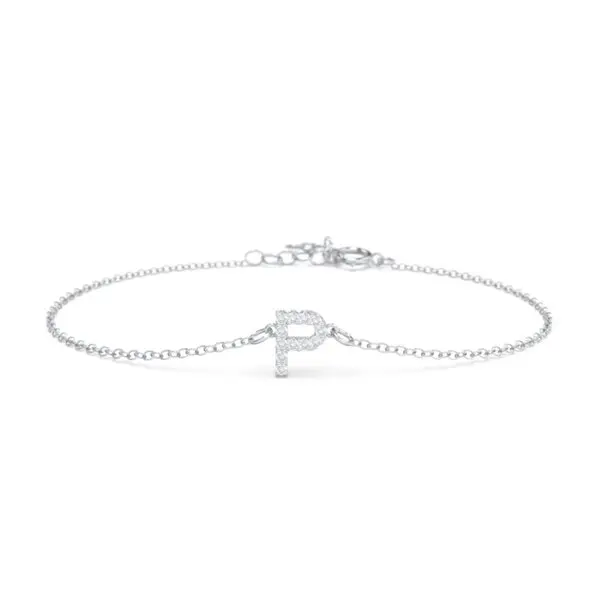 Jewlr Pavé Initial Bracelet P