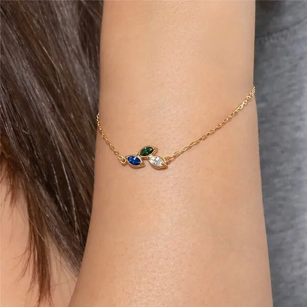 Jewlr 5 Marquise Birthstone Leaf Bracelet