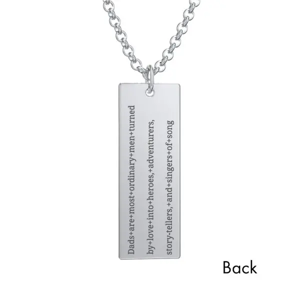 Jewlr Engravable Super Dad Long Tag Necklace