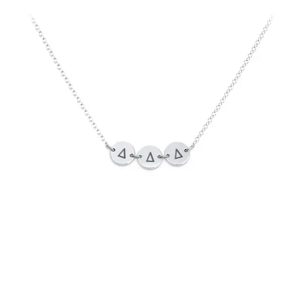 Jewlr Engravable Initial 3 Disc Sorority Pendant