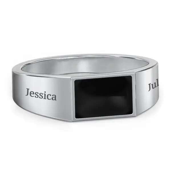 Jewlr Engravable Cold Enamel Signet Ring