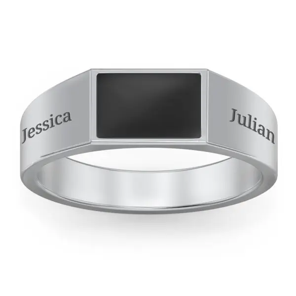 Jewlr Engravable Cold Enamel Signet Ring