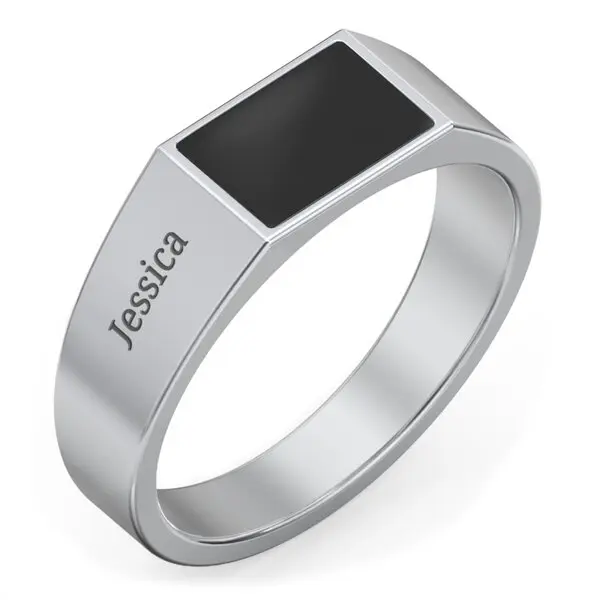 Jewlr Engravable Cold Enamel Signet Ring
