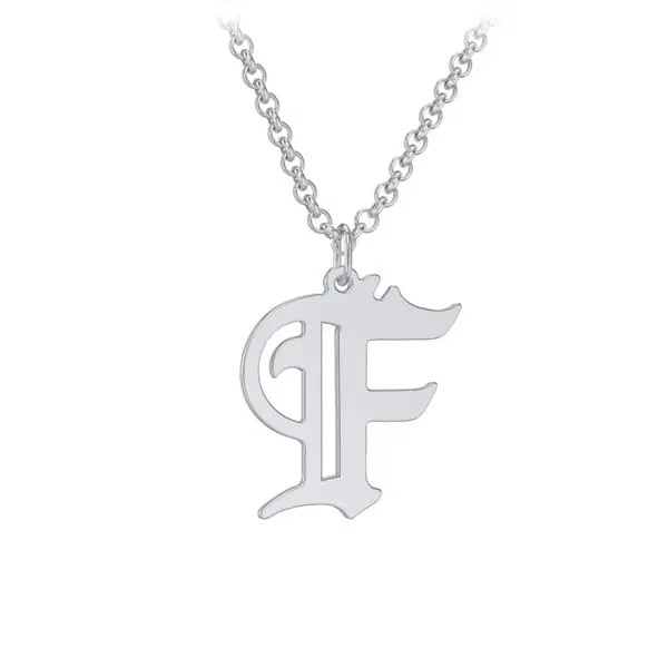 Jewlr Gothic Initial Pendant Necklace F