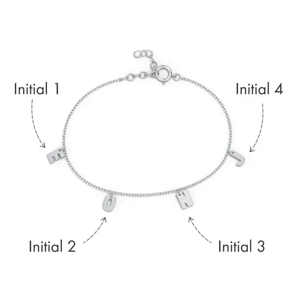 Jewlr Initial Bracelet With 4 Letters Modern