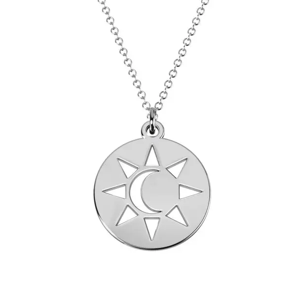Jewlr Sun And Moon Cutout Disc Necklace