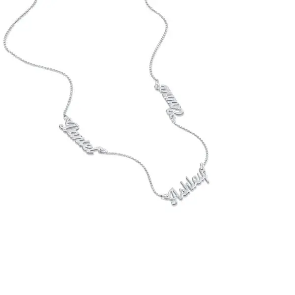 Jewlr Dainty Personalized Three Name Necklace