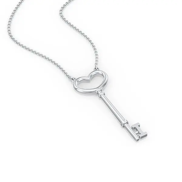 Jewlr Initial Heart Key Necklace I