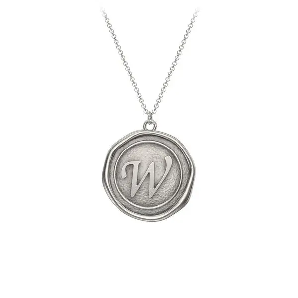 Jewlr Initial Medallion Necklace W