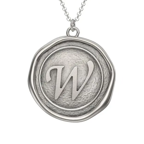 Jewlr Initial Medallion Necklace W