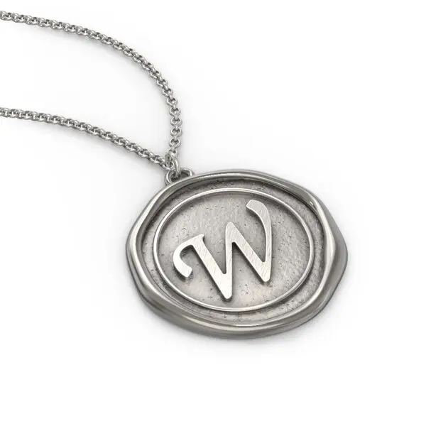 Jewlr Initial Medallion Necklace W