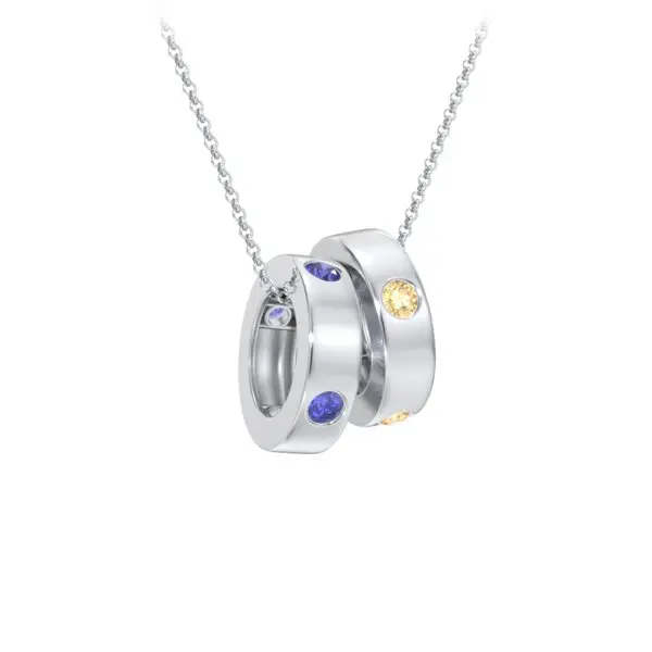 Jewlr Multi-gemstone Stacking Ring Charm Necklace 2