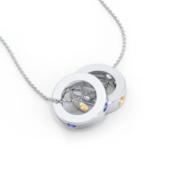 Jewlr Multi-gemstone Stacking Ring Charm Necklace 2