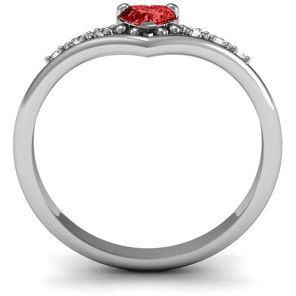 Jewlr V-accented Heart Promise Ring