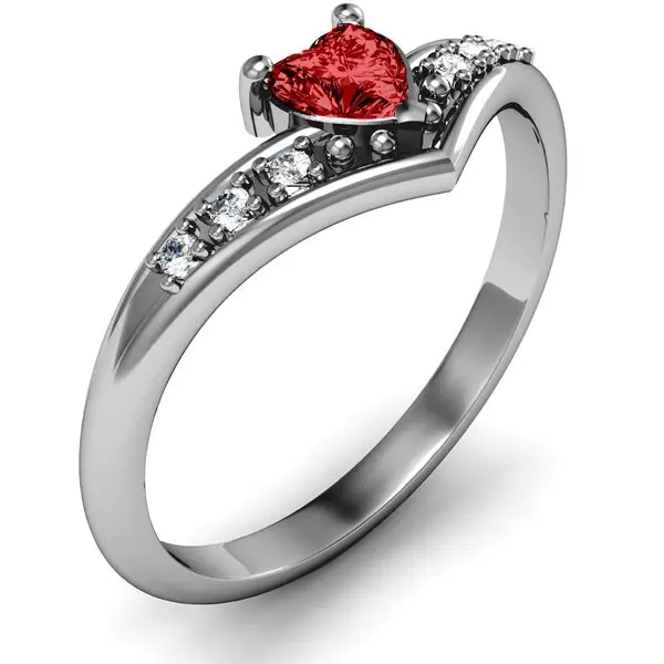 Jewlr V-accented Heart Promise Ring