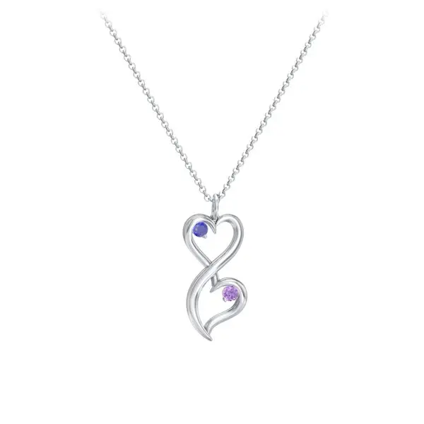Jewlr Stacked Hearts Gemstone Necklace
