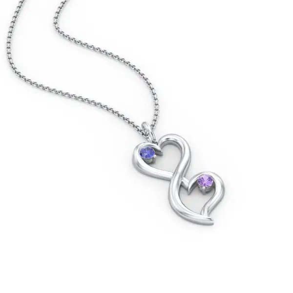 Jewlr Stacked Hearts Gemstone Necklace