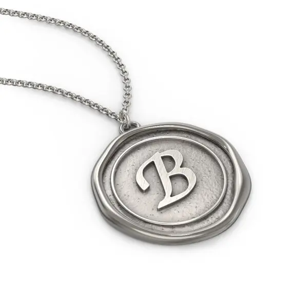 Jewlr Initial Medallion Necklace B