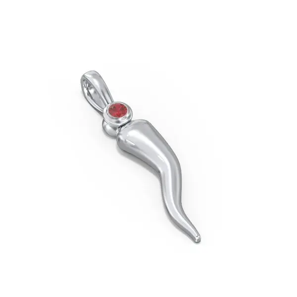 Jewlr Italian Horn Pendant With 2 Birthstones