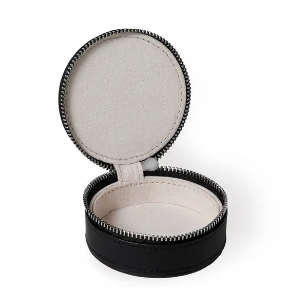 Jewlr Engravable Round Jewelry Travel Case In Black
