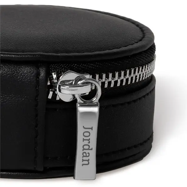 Jewlr Engravable Round Jewelry Travel Case In Black