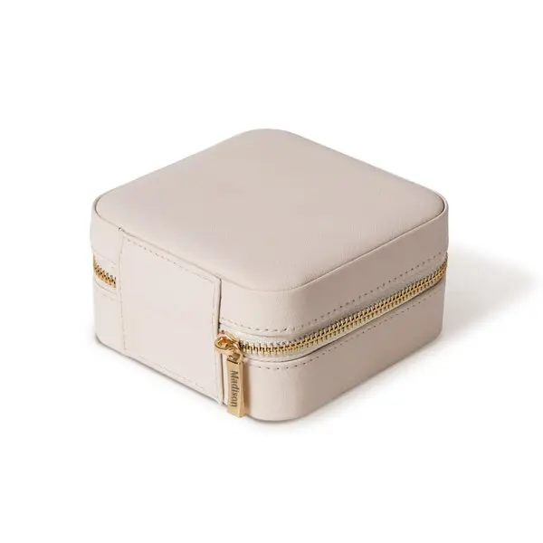 Jewlr Personalized Square Travel Jewelry Case In Cream