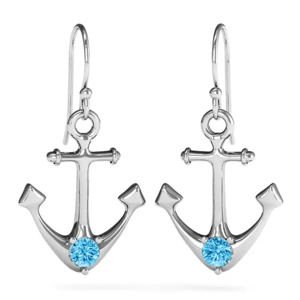 Jewlr Gemstone Anchor Earrings