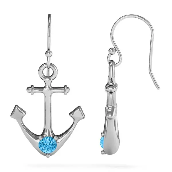Jewlr Gemstone Anchor Earrings