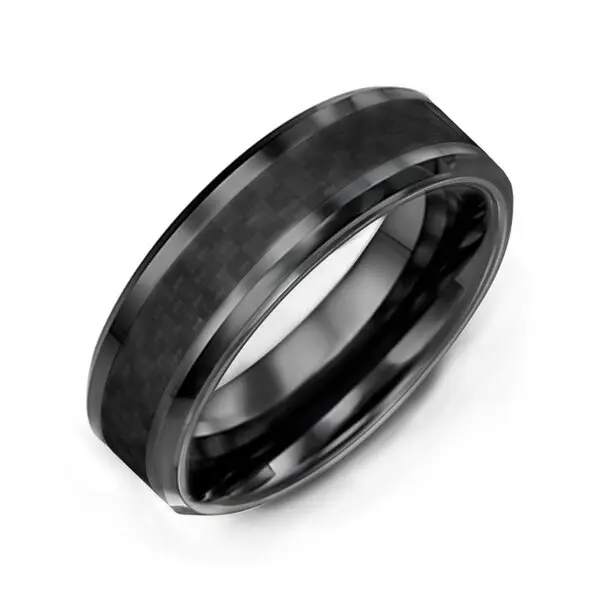 Jewlr Nightfall 8mm Ring With Carbon Fiber Inlay