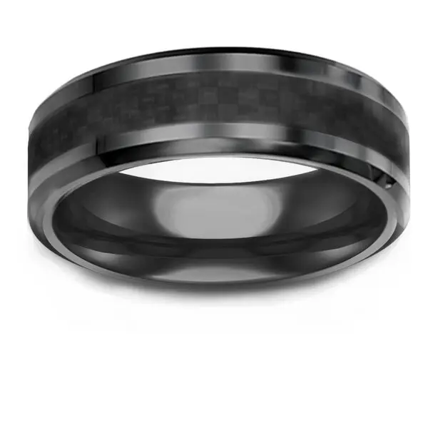 Jewlr Nightfall 8mm Ring With Carbon Fiber Inlay